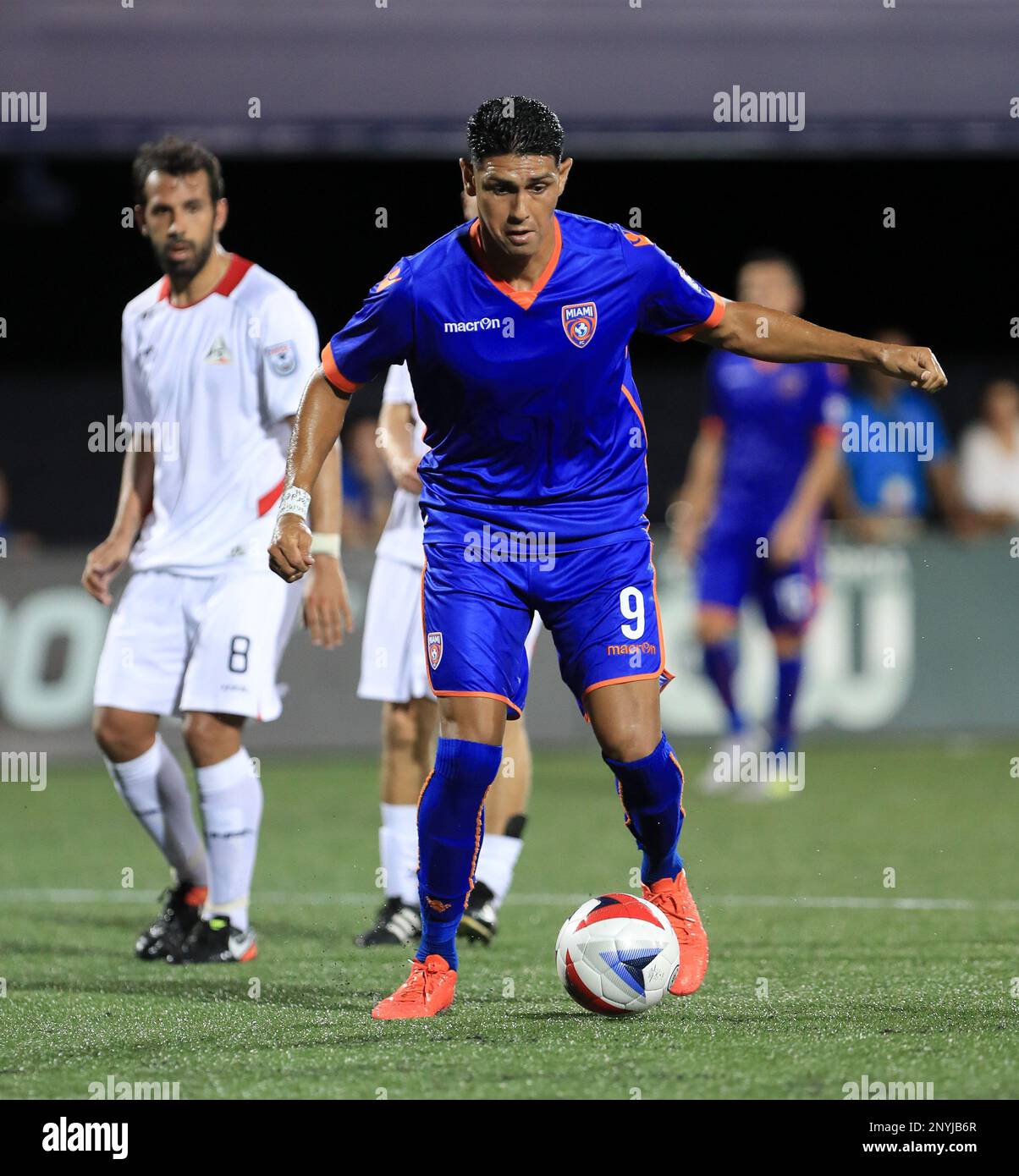 July 08, 2017: Miami FC forward Jaime Chavez (9) drives the ball in the ...