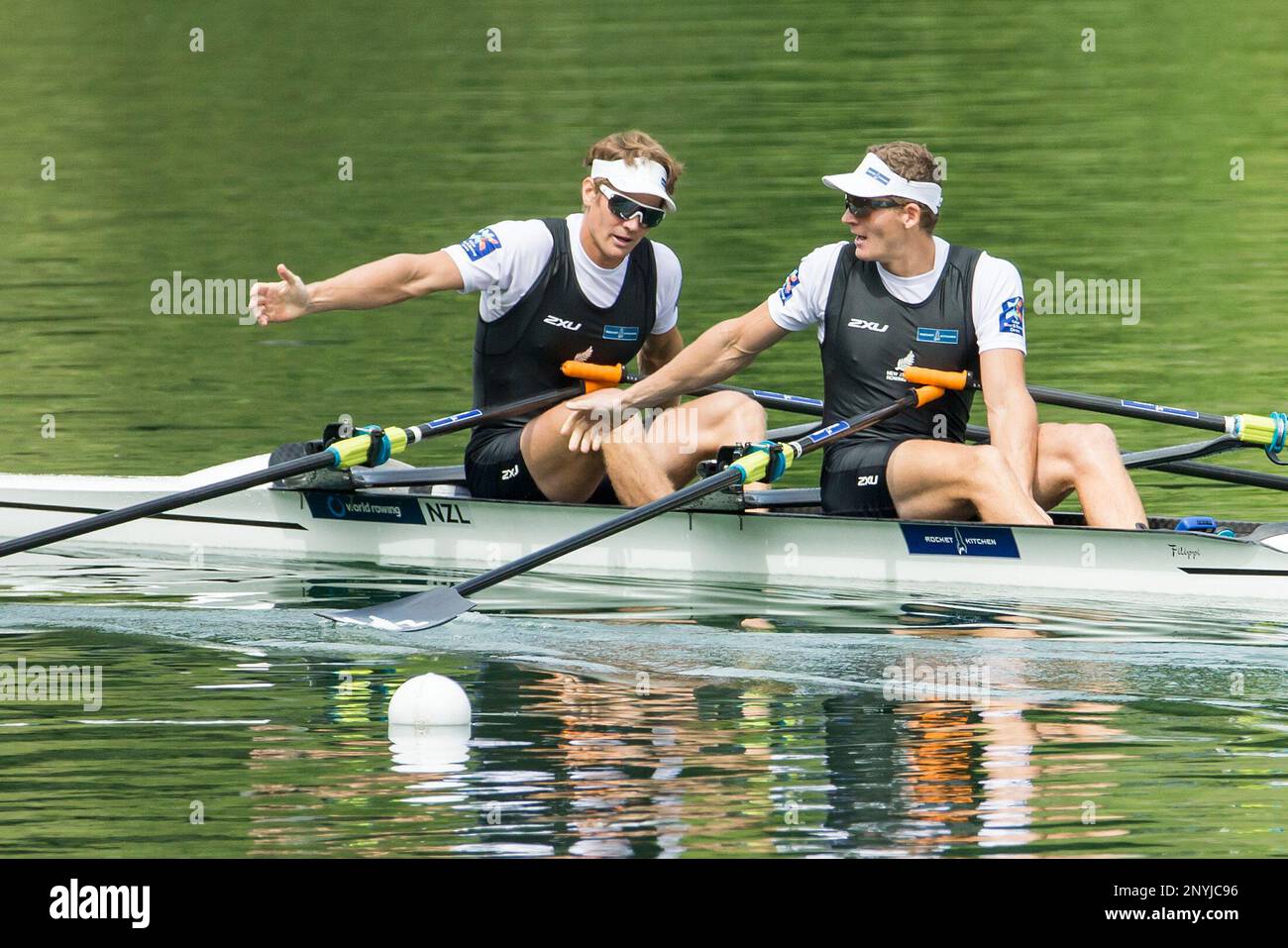 John Storey and Christopher Harris, from left, of New Zealand ...