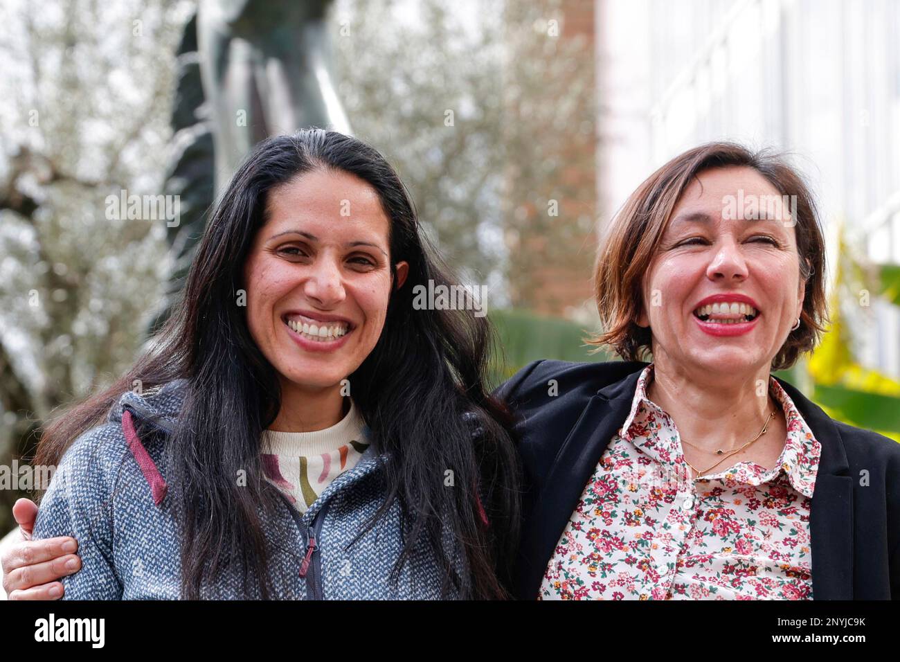 March 2, 2023, Roma, Italia: Iranian climber Nasim Eshqi (L) and ...