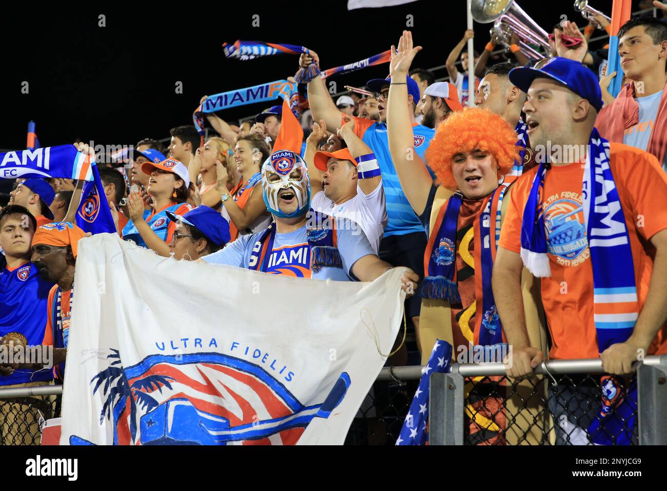 July 08, 2017: Miami FC fans celebrates the team's victory of the NASL ...
