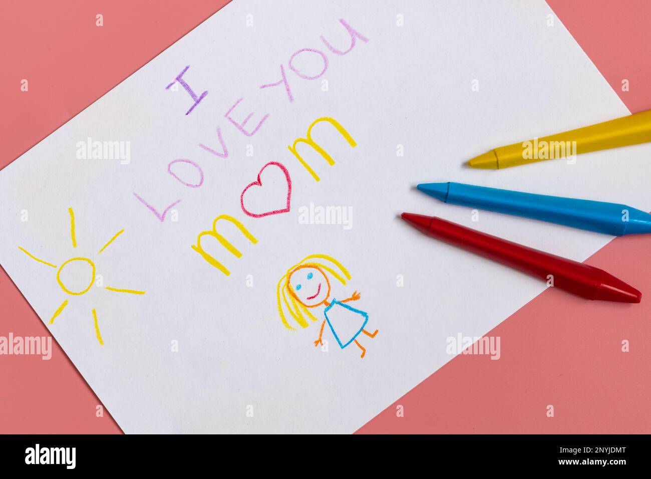 Greeting card for mummy on happy mothers day. Drawing by kids with love ...