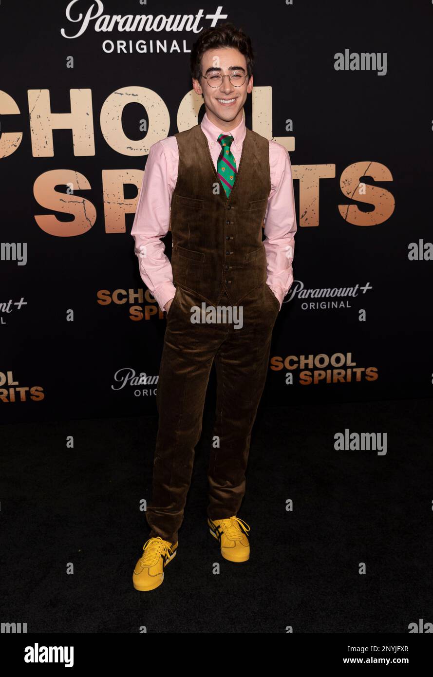 Nick Pugliese attends the arrivals of Paramount + School Spirits Premiere at the Masonic Lodge ...