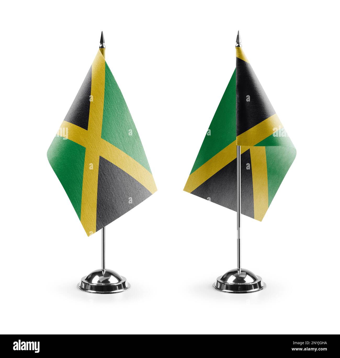 Small national flags of the Jamaica on a white background Stock Photo ...