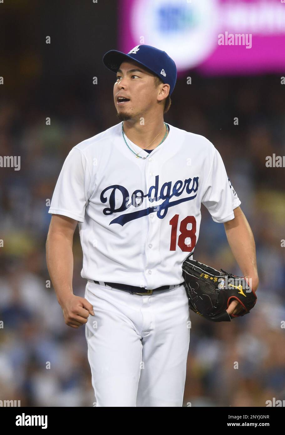 LOS ANGELES, CA - JULY 07: Los Angeles Dodgers Pitcher Kenta Maeda (18 ...