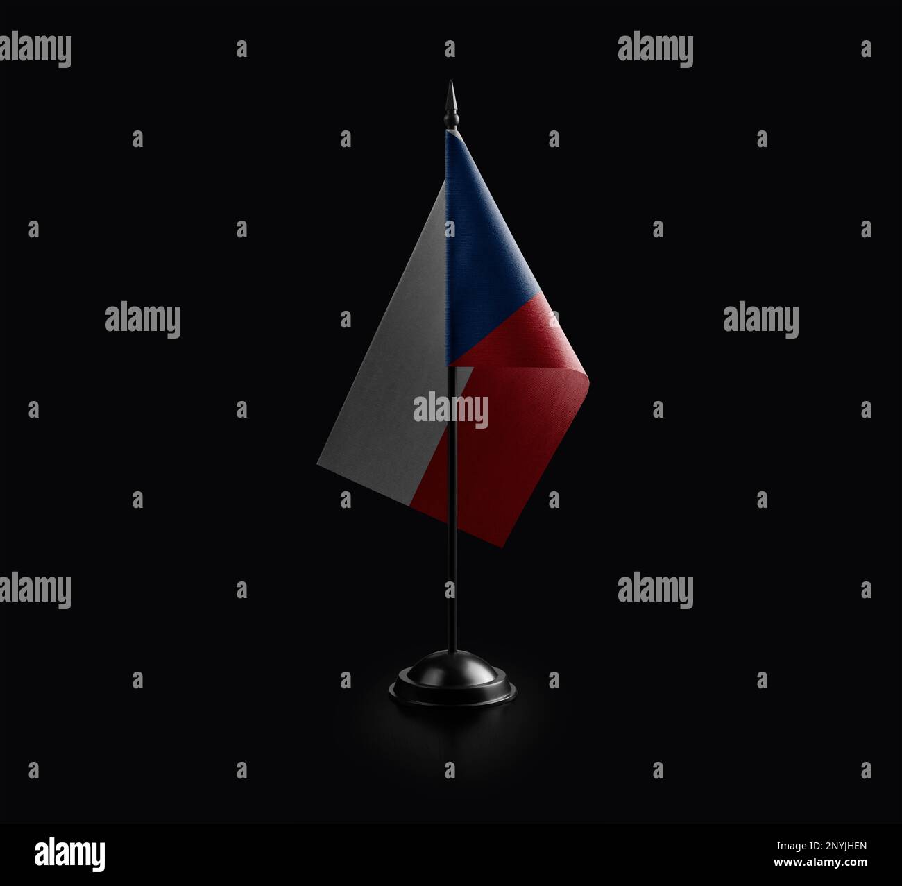 Small national flag of the Czechia on a black background Stock Photo ...