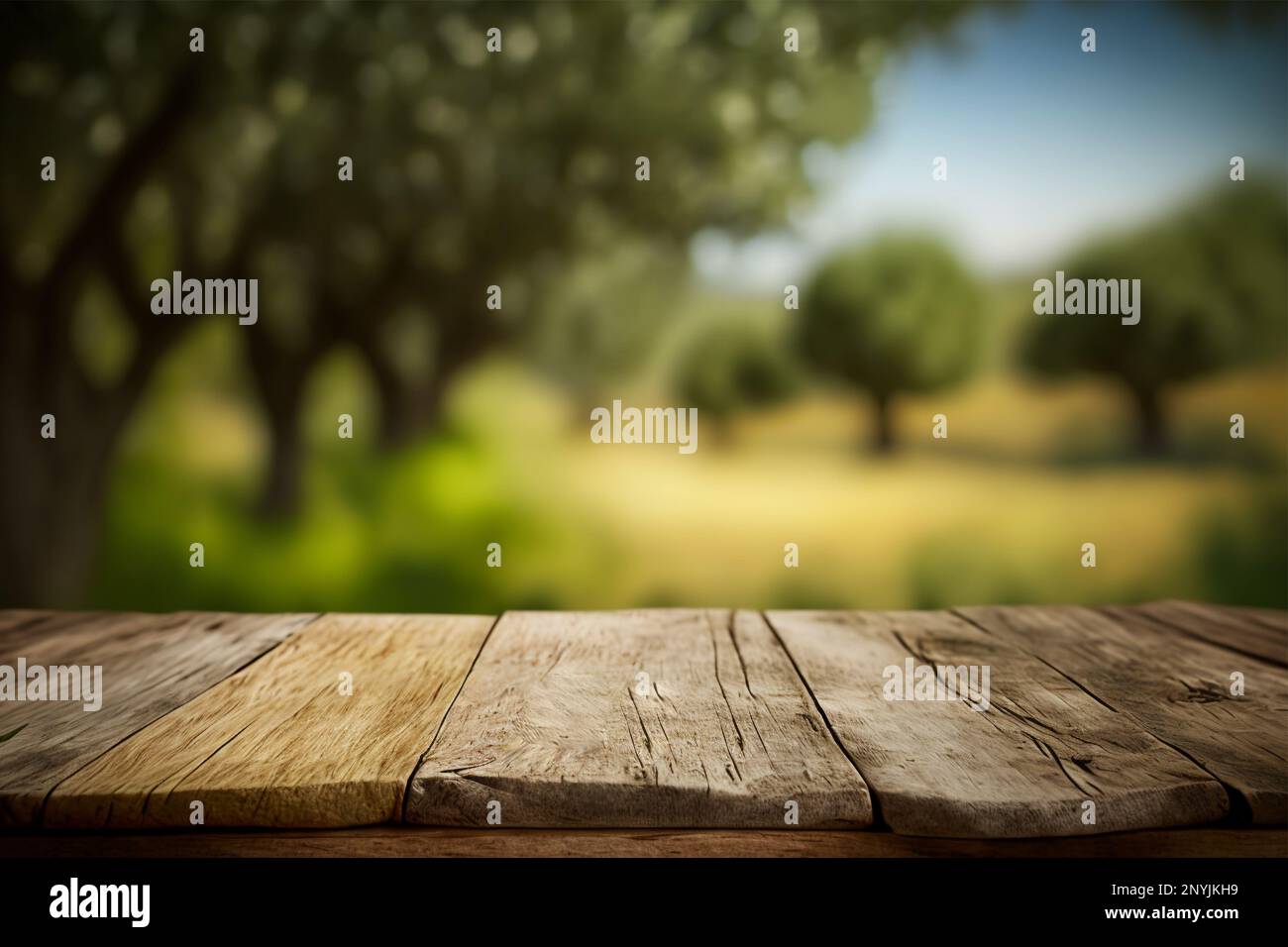 wooden table for product display with bokeh background of a natural ...
