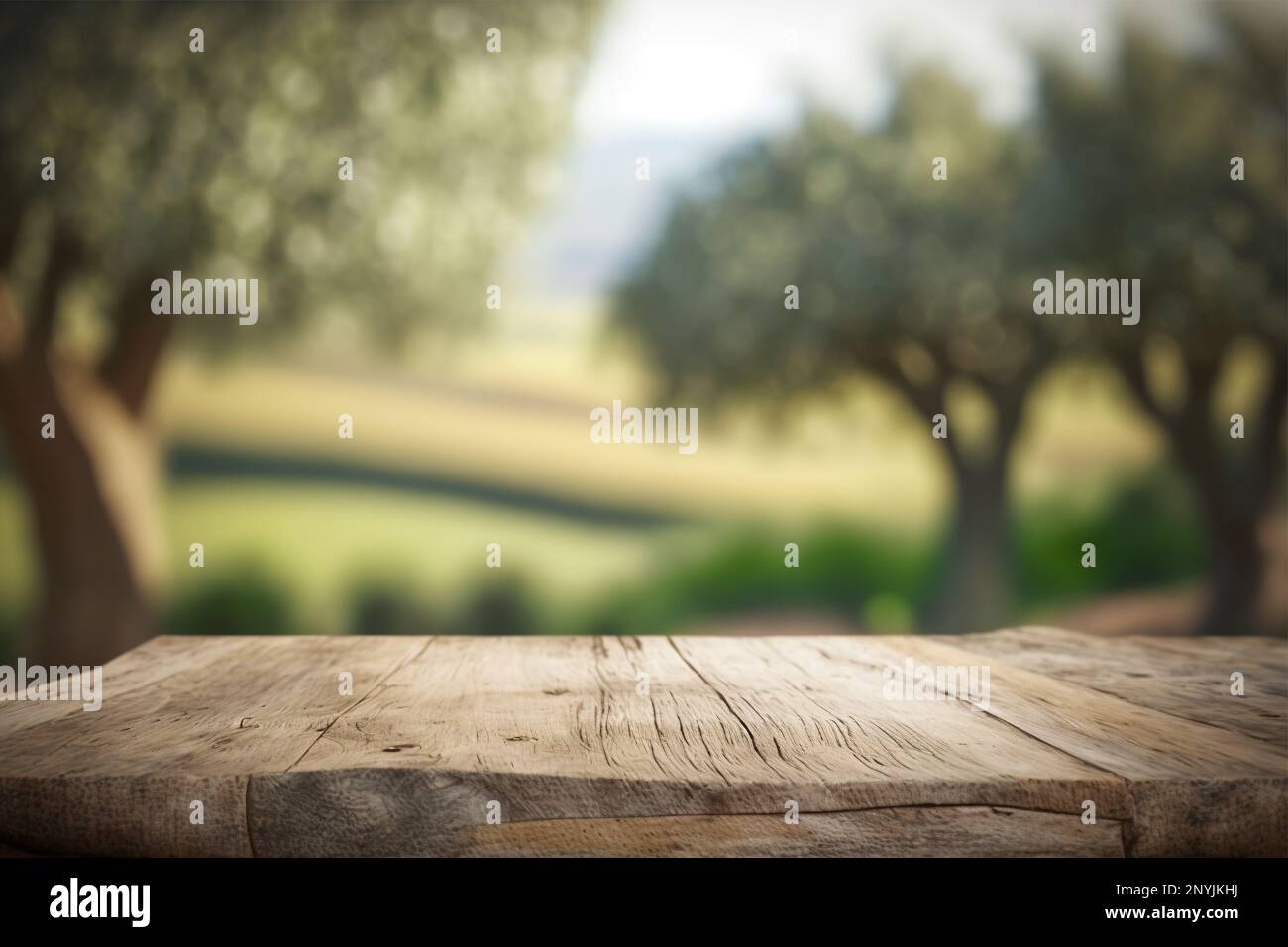 wooden table for product display with bokeh background of a natural ...