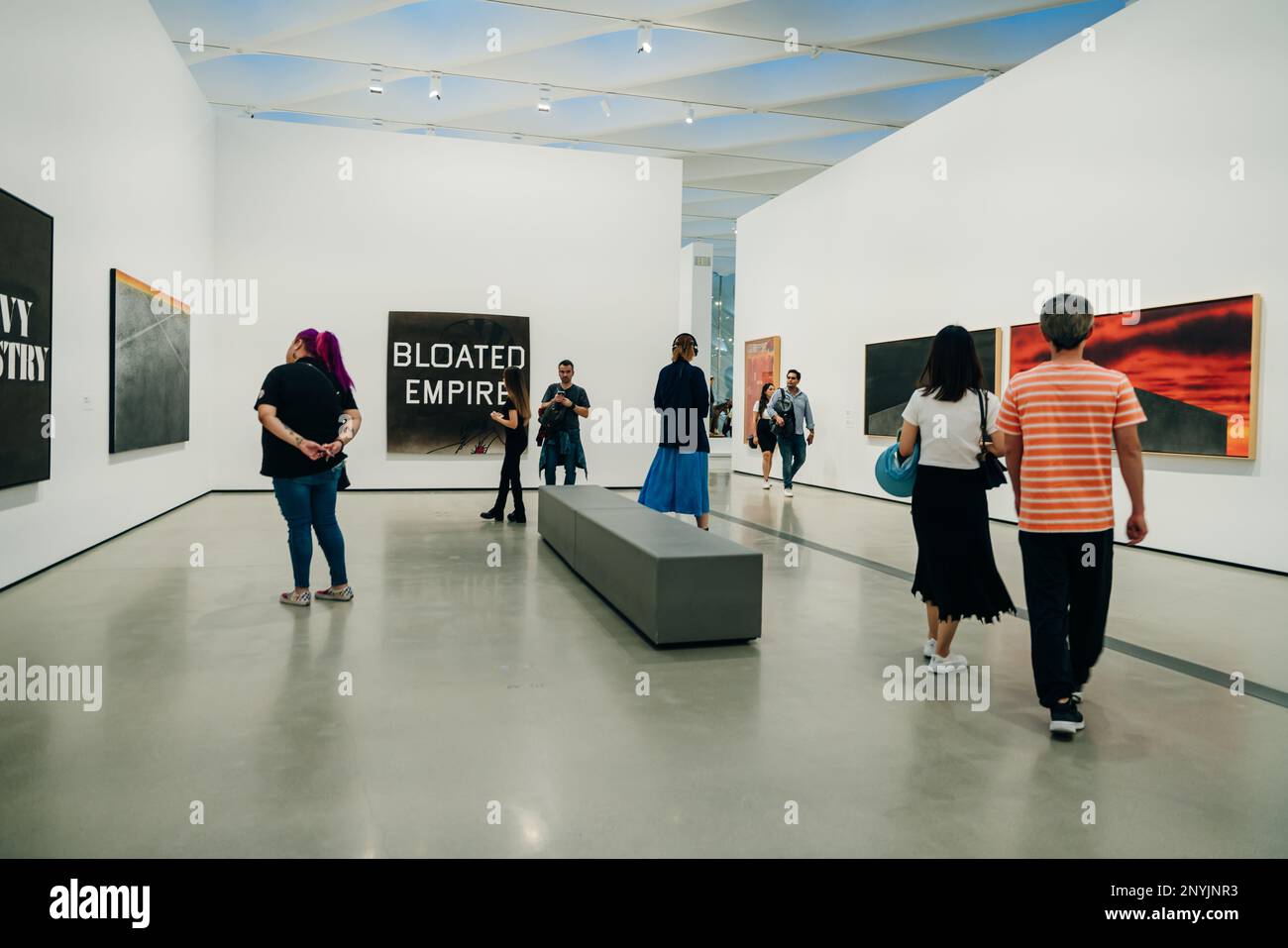 LOS ANGELES, CA - sep 2022: inside The Broad Museum in Downtown of Los ...