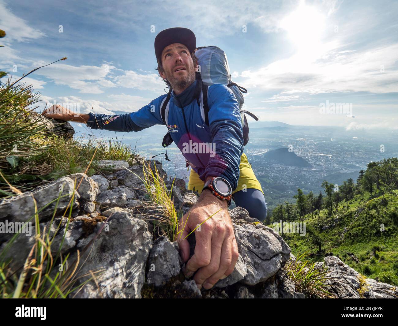 Duncan Kotze (RSA) performs during preparations for the Red Bull X-Alps ...