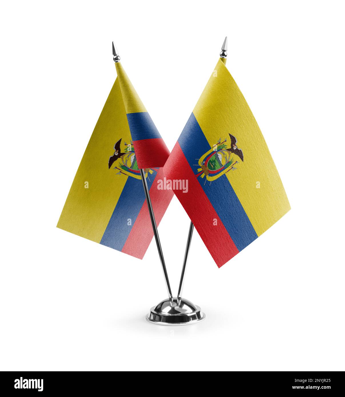 Small national flags of the Ecuador on a white background Stock Photo ...