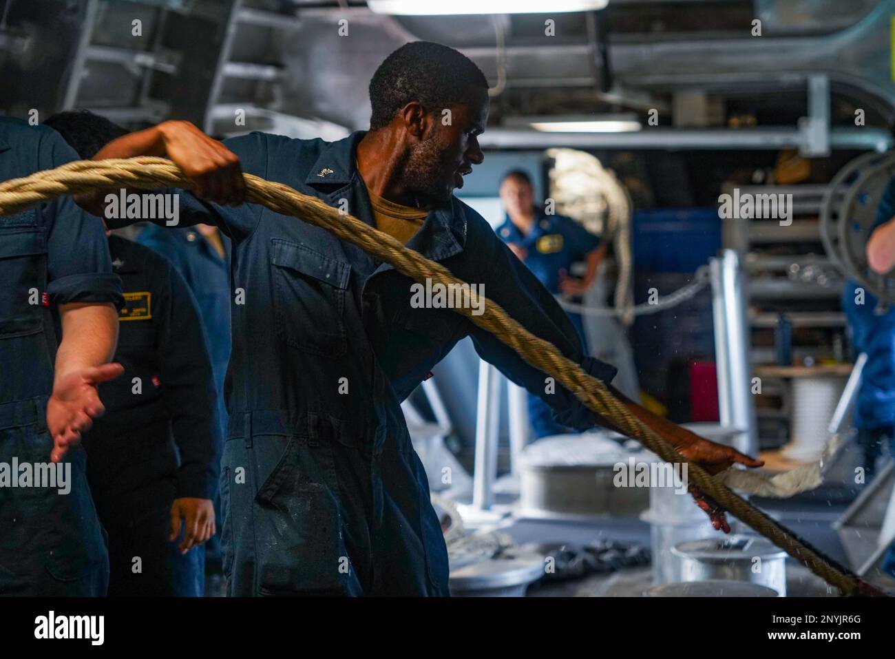 SINGAPORE (Feb. 1, 2023) Sonar Technician (Surface) 2nd Class Luis ...