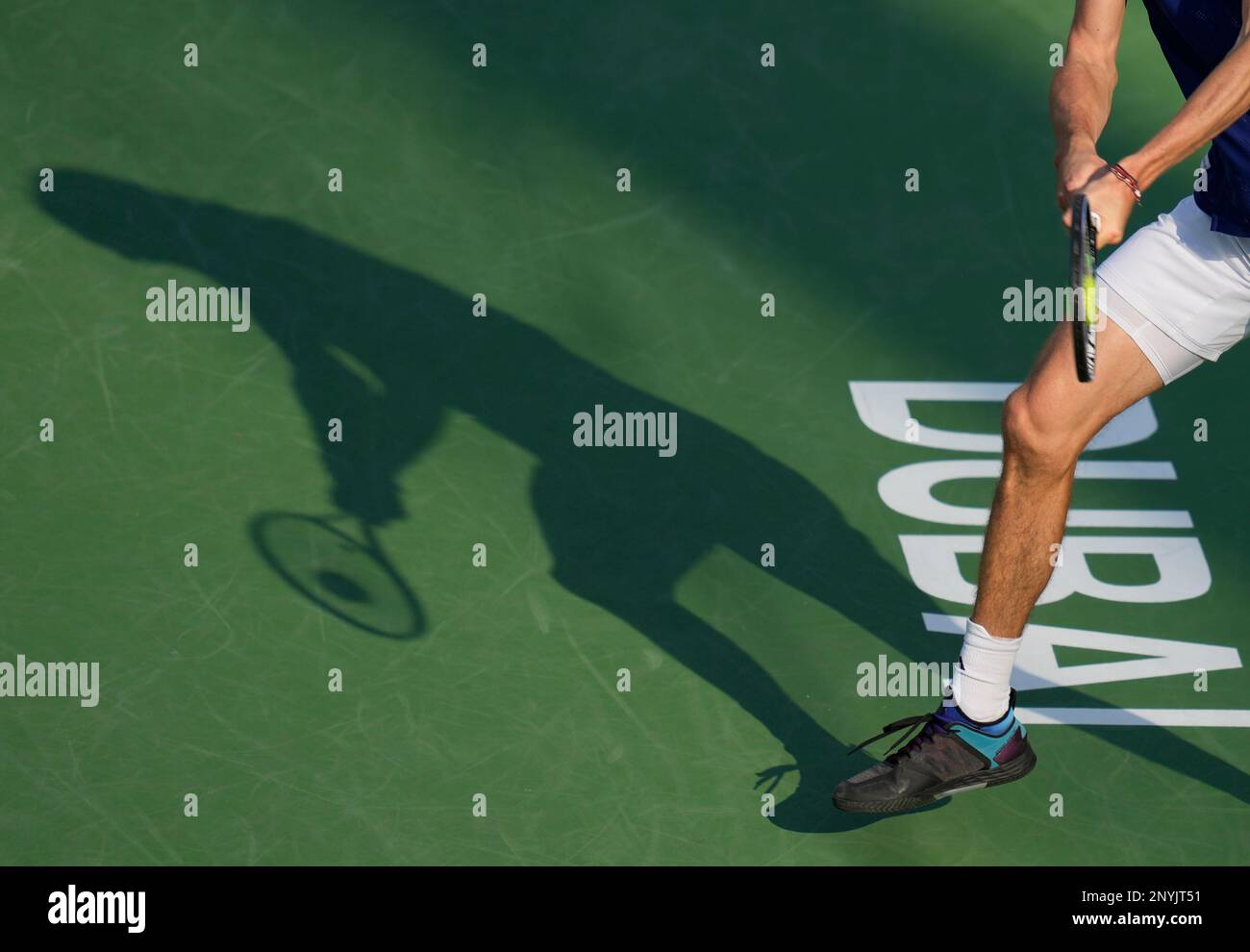 Germany's Alexander Zverev returns the ball to Italy's Lorenzo Sonego during their quarter final ...