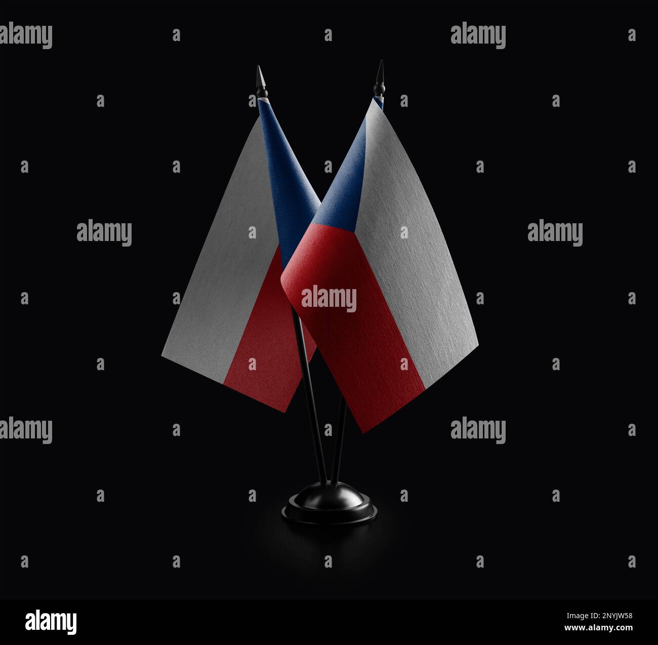 Small national flags of the Czechia on a black background Stock Photo ...
