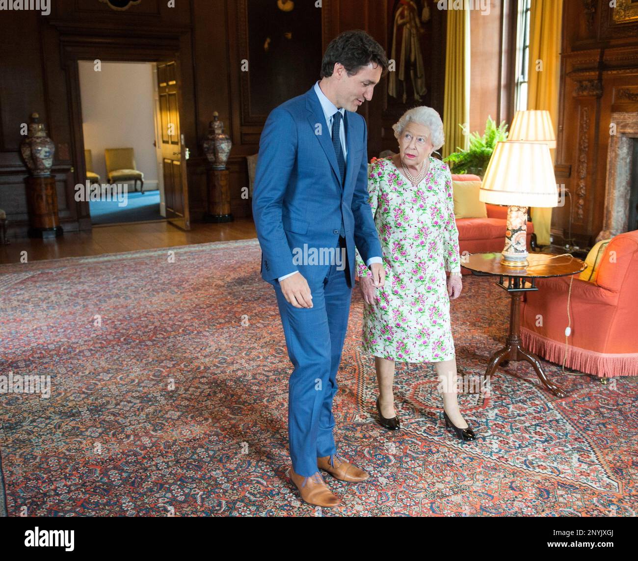 Canada's Prime Minister Justin Trudeau meets Queen Elizabeth at ...