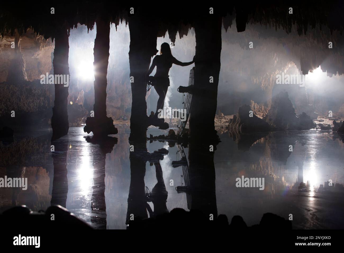 Larisa Morales poses for a portrait deep into the cave of light, the ...