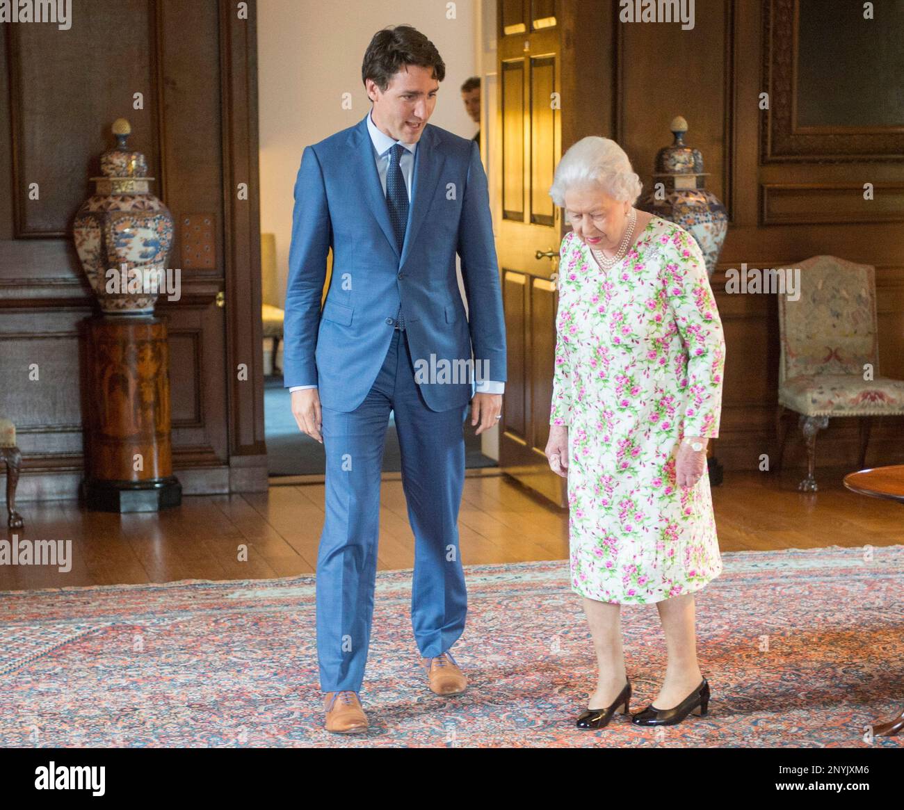 Canada's Prime Minister Justin Trudeau meets Queen Elizabeth at ...