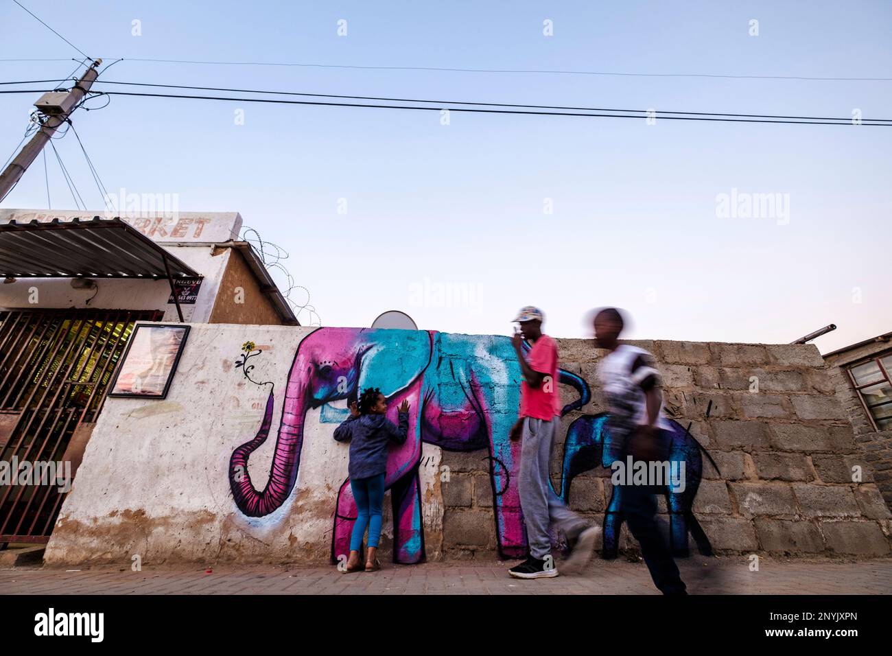 Falko's street art seen at the Red Bull Amaphiko in Mamelodi, South ...