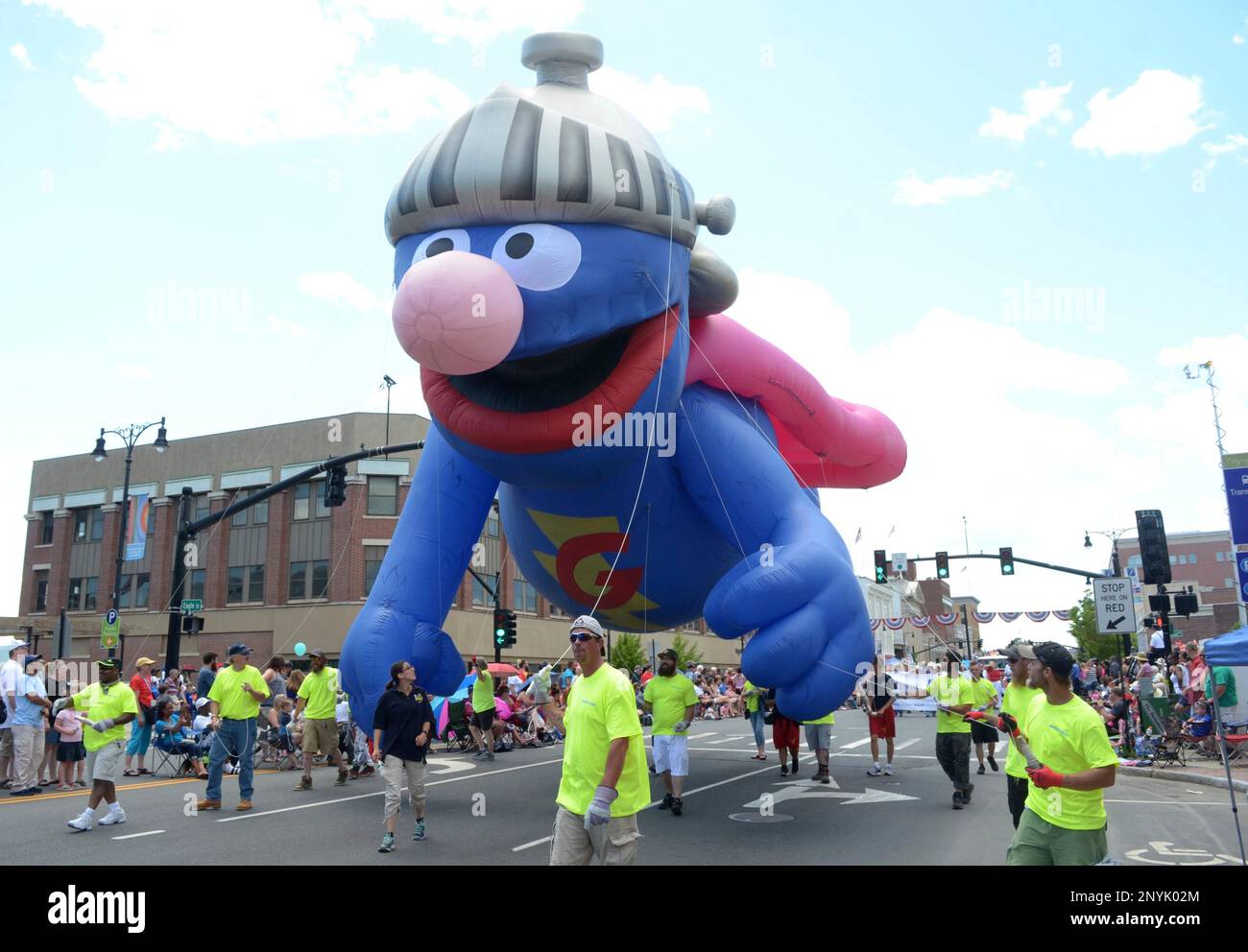 The Super Grover of Sesame Street balloon is carried in the annual ...