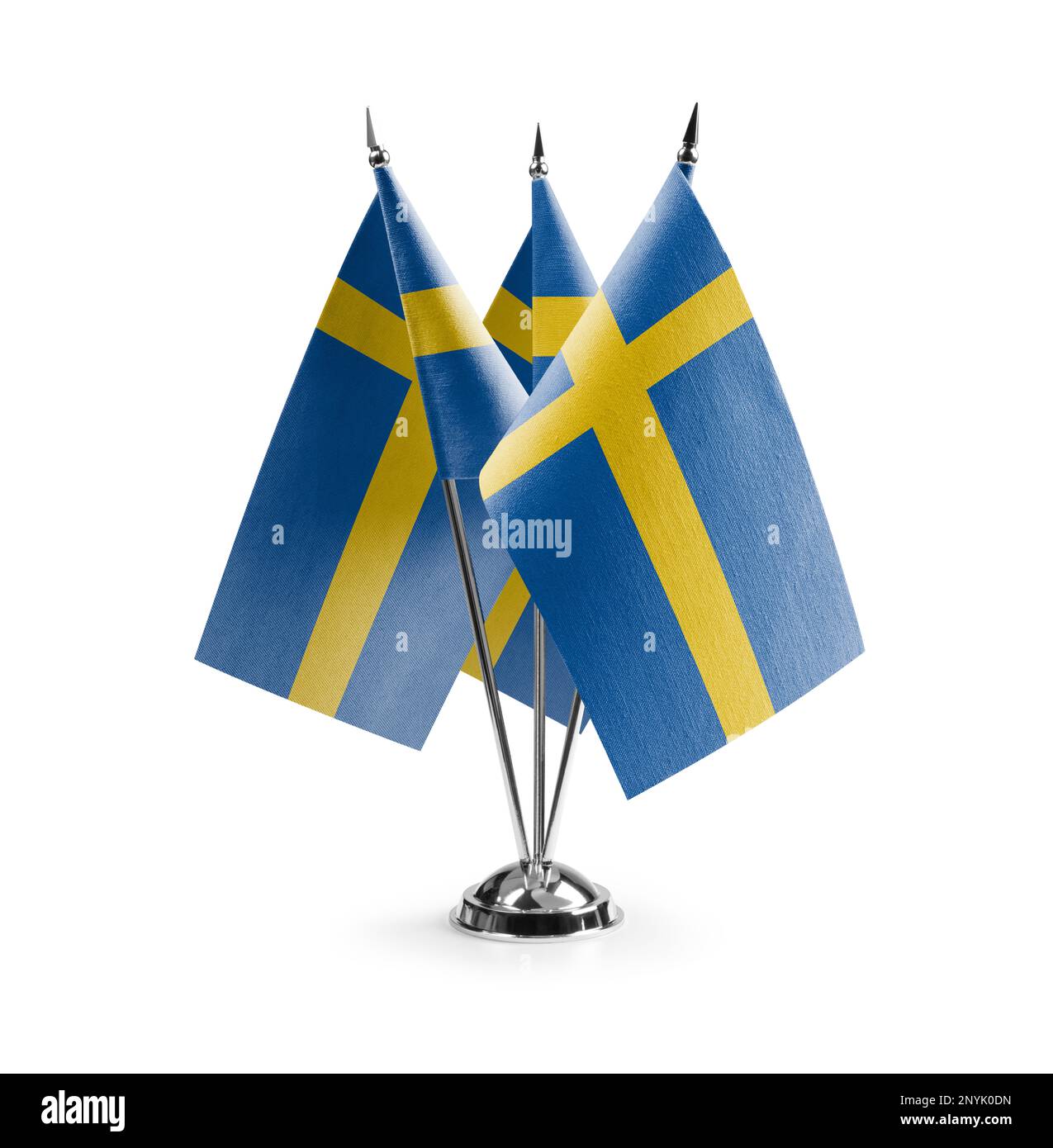 Small national flags of the Sweden on a white background Stock Photo ...