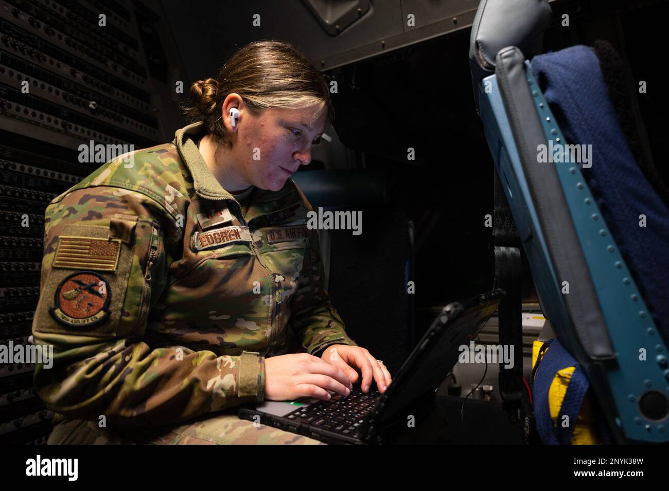 U.S. Air Force Capt. Amanda Edgren, a pilot assigned to the 14th ...