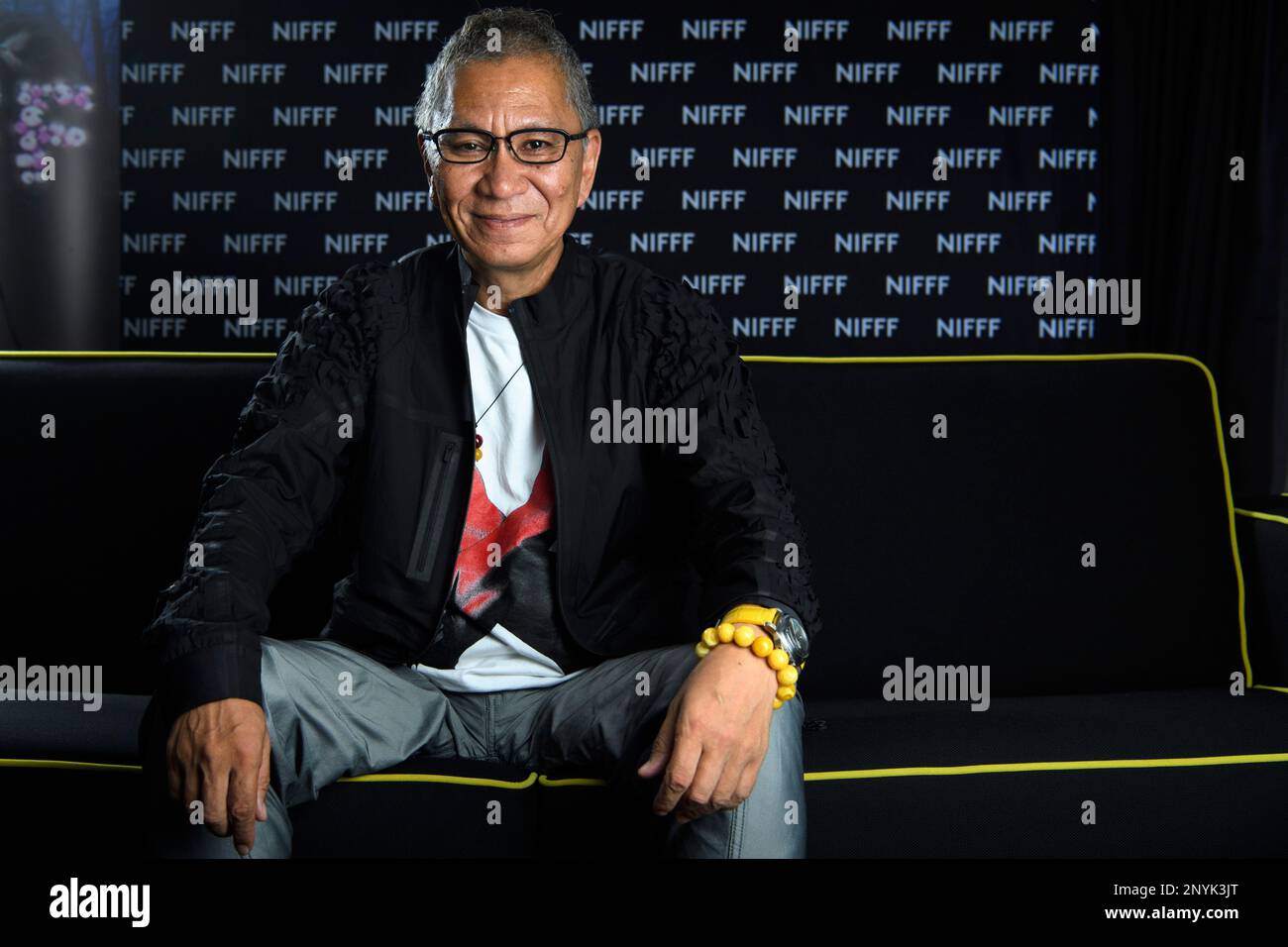 Japanese director Takashi Miike poses during a photocall on the ...