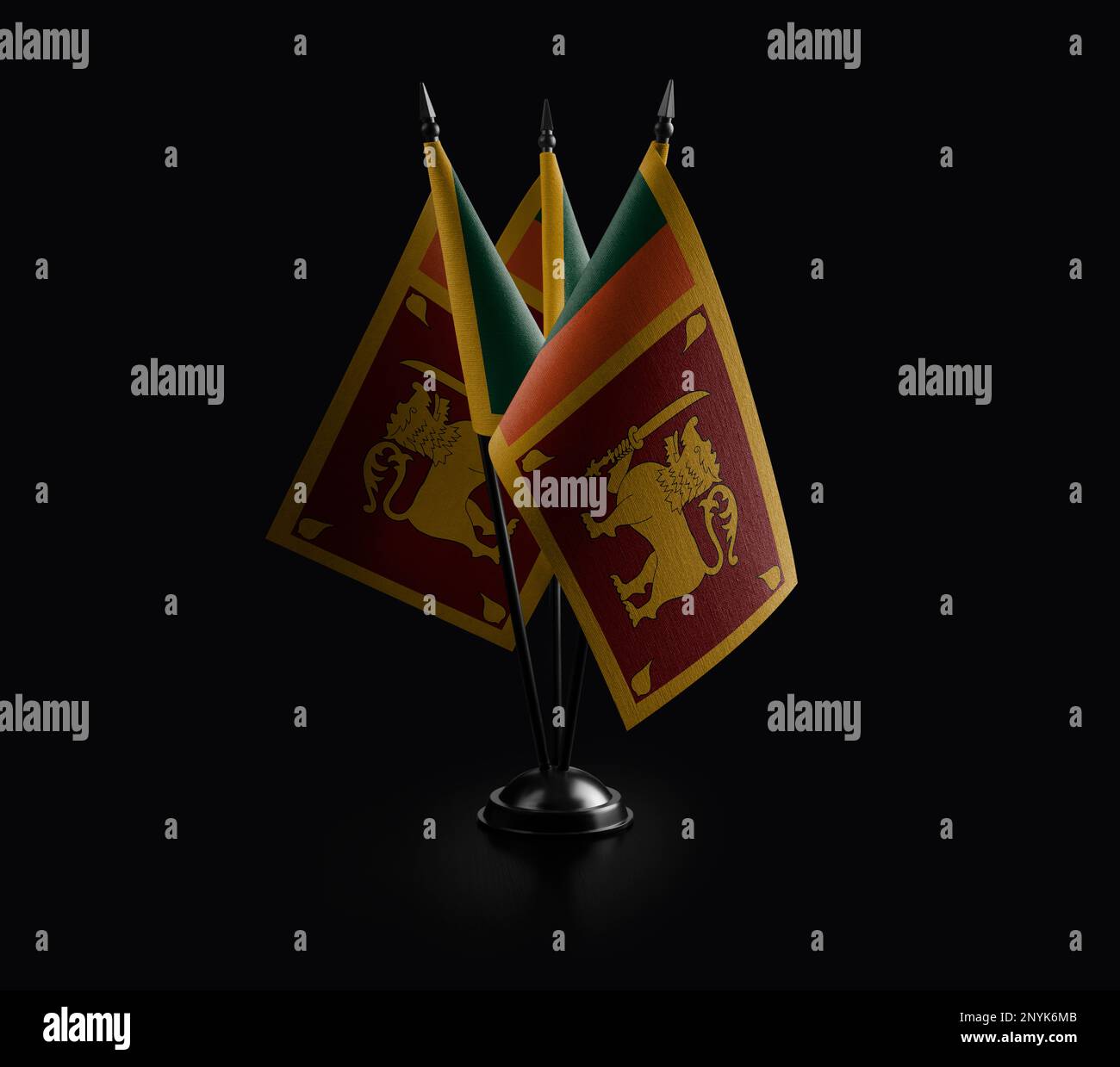 Small national flags of the Sri Lanka on a black background Stock Photo ...