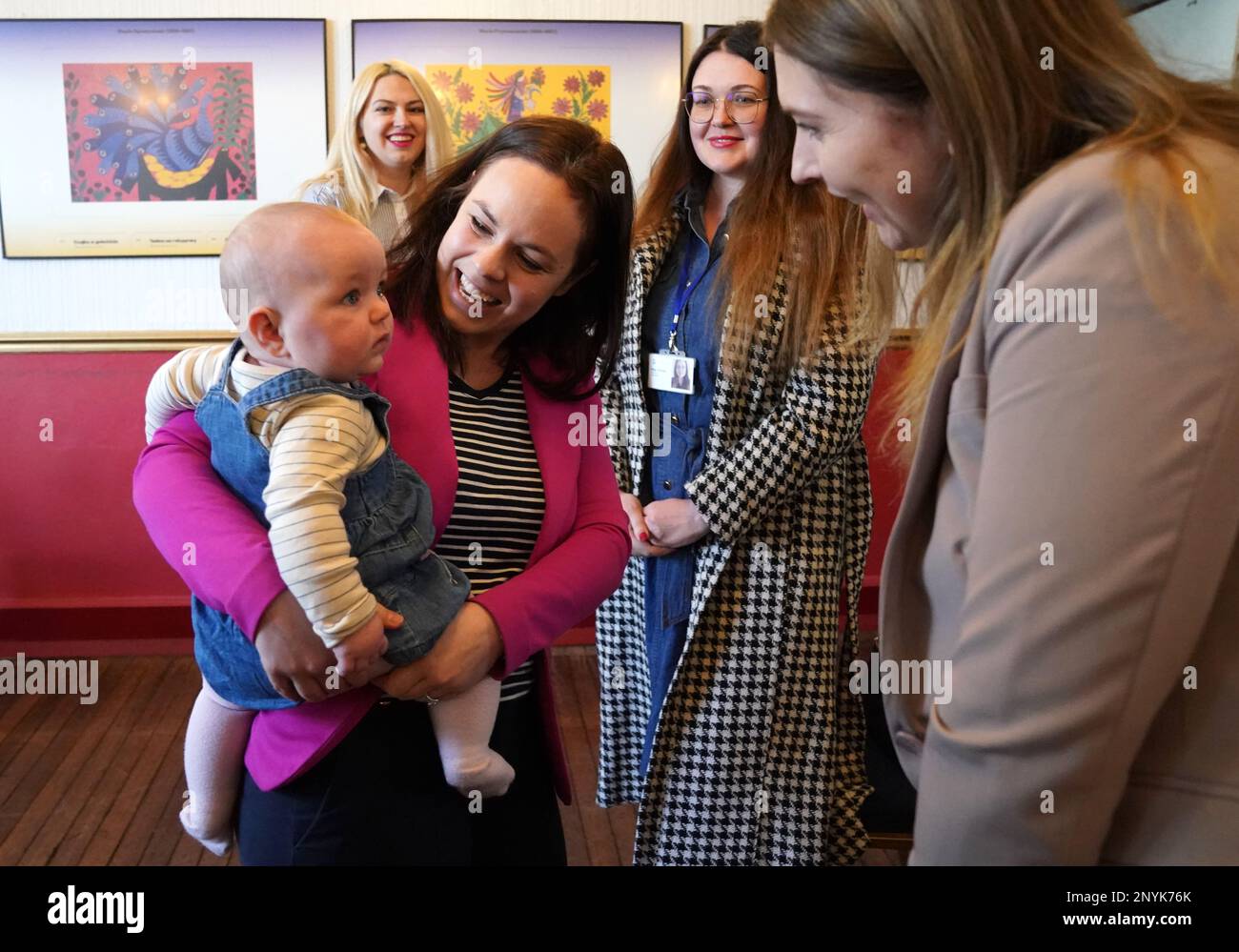 SNP leadership candidate Kate Forbes and her daughter Naomi during a ...