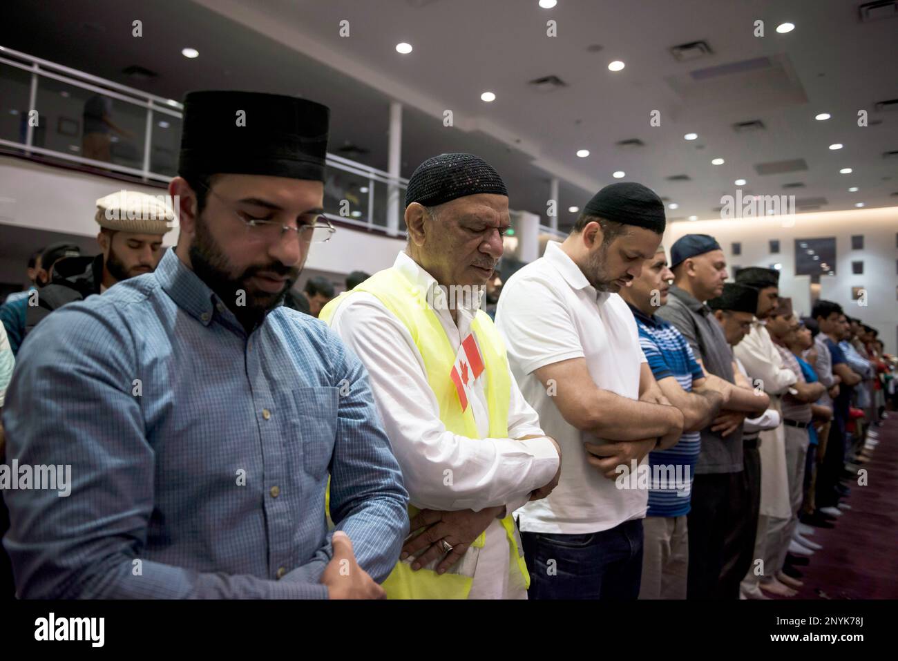 Evening prayer is held at the Baitul Islam Mosque in Vaughan, Ont., on ...