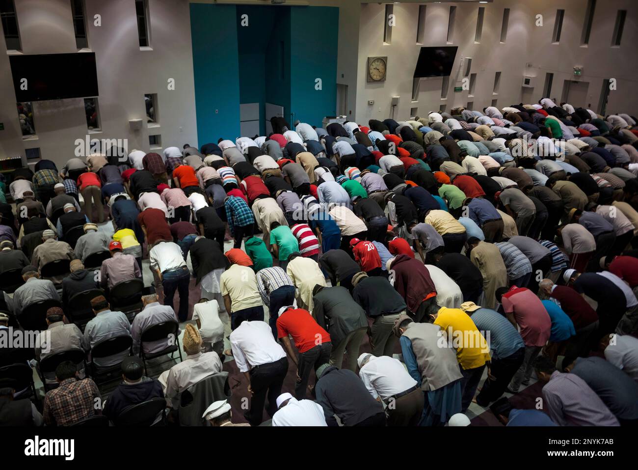 Evening prayer is held at the Baitul Islam Mosque in Vaughan, Ont., on ...