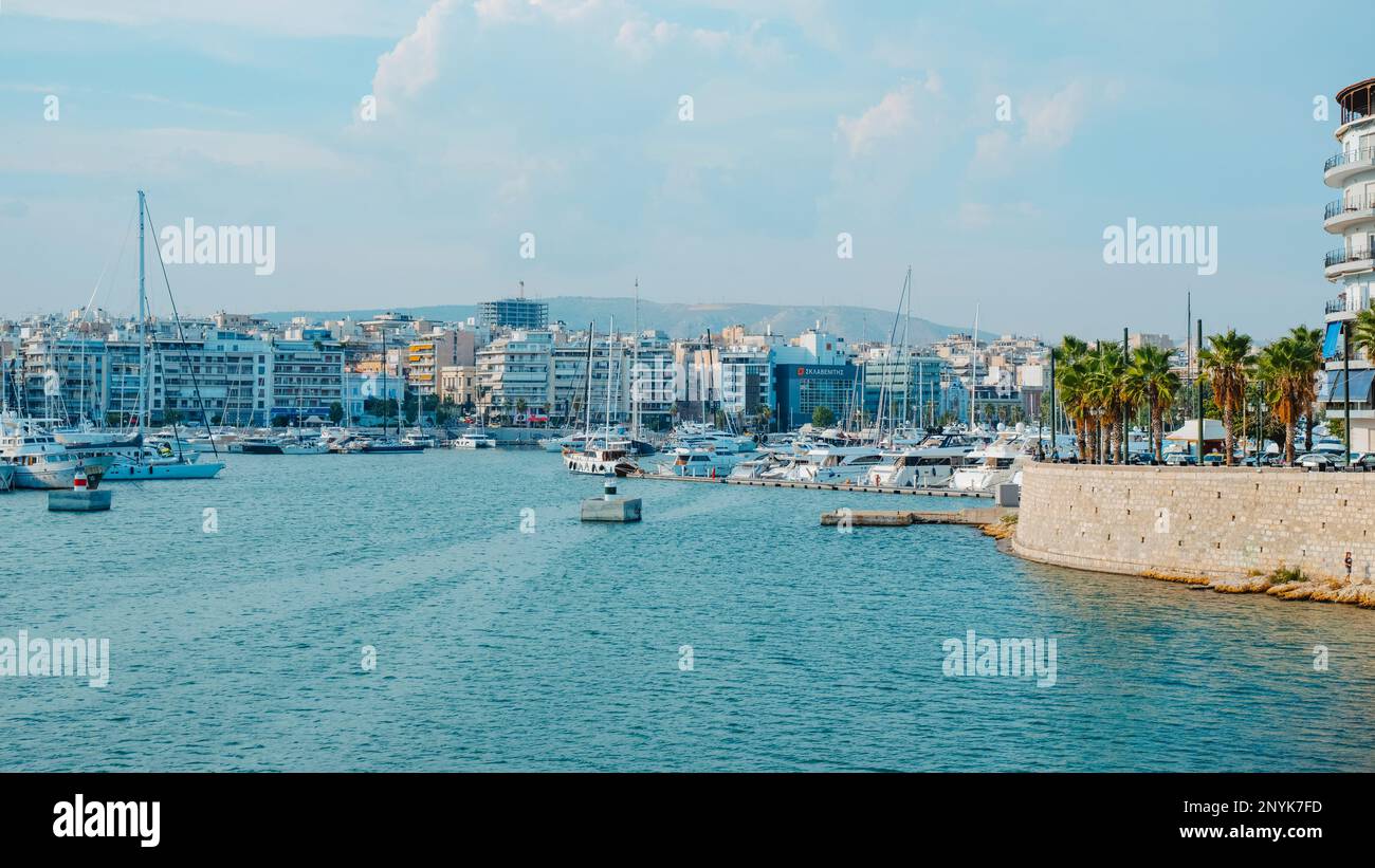 Piraeus, Greece - August 30, 2022: A view over Bay of Zea, formerly ...