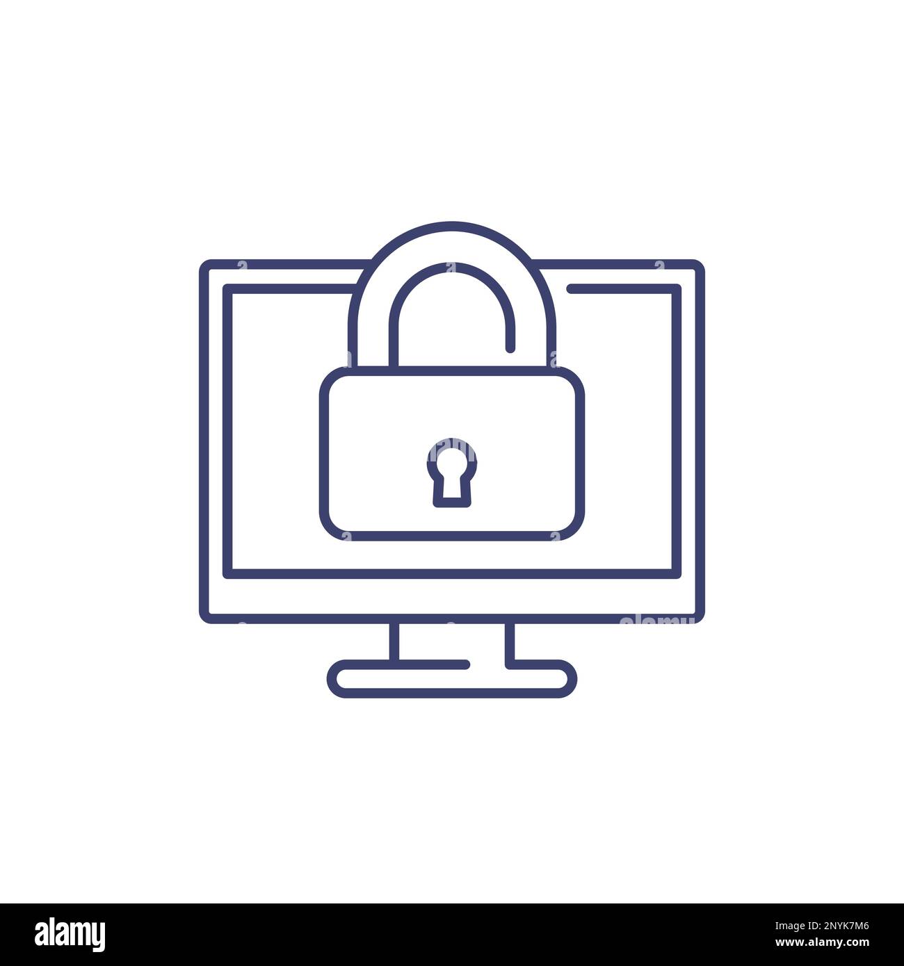 TV and lock icon, line vector Stock Vector Image & Art - Alamy