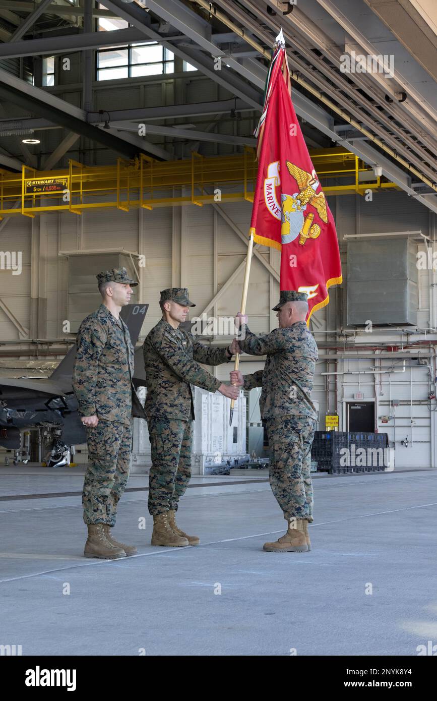 U.S. Marine Corps Lt. Col. Benjamin Schmidt, center, on-coming ...