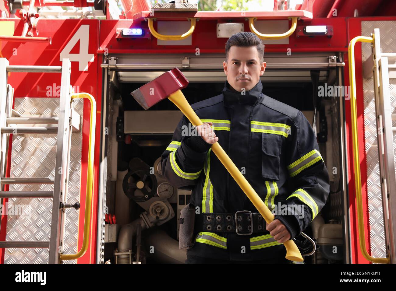 Firefighter Holding Axe