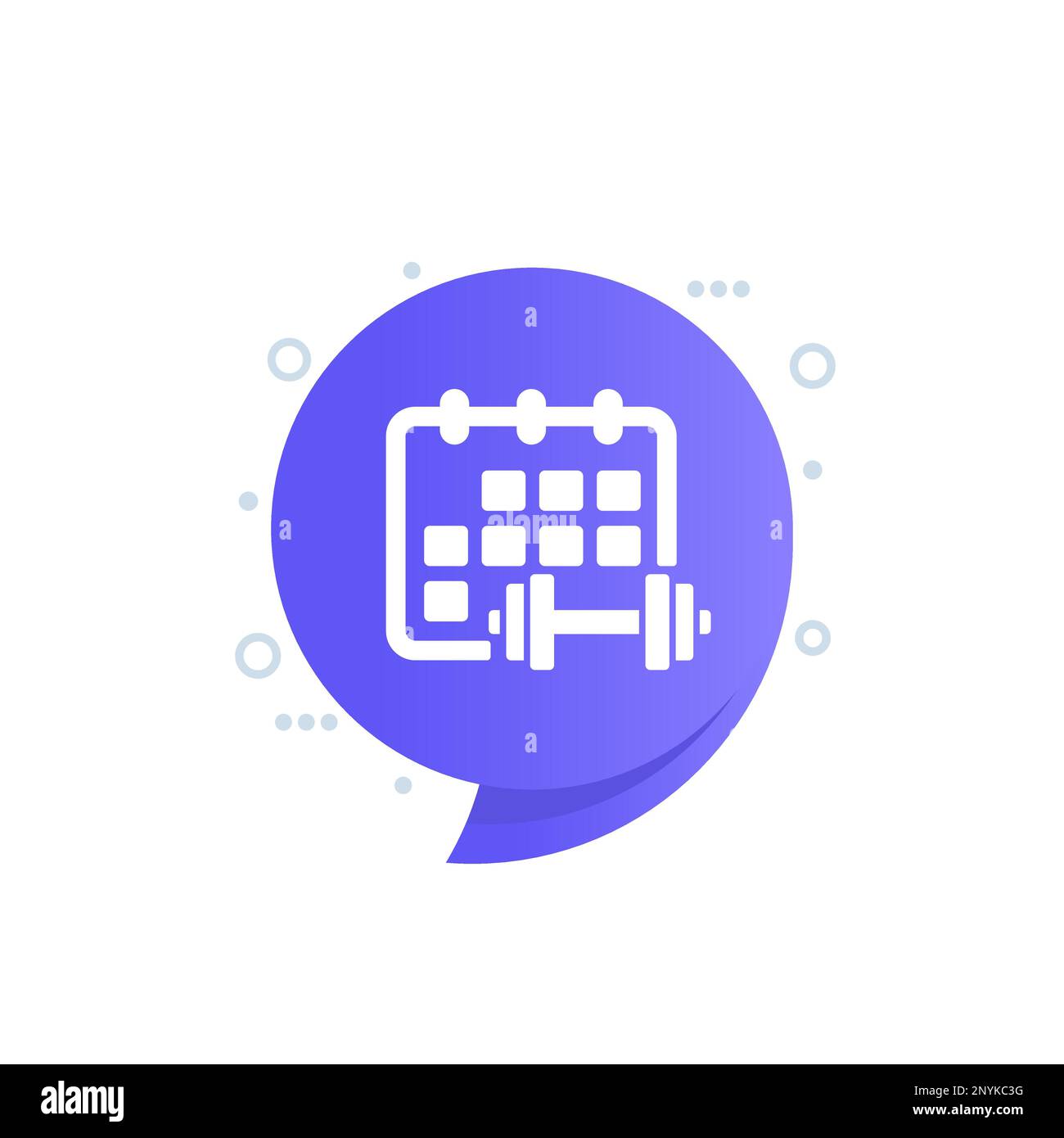 training schedule icon with calendar and dumbbell Stock Vector Image ...
