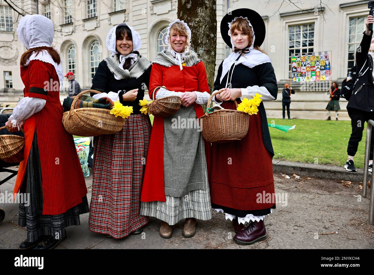 Cardiff, UK. 01st Mar, 2023. Female participants dressed in traditional ...