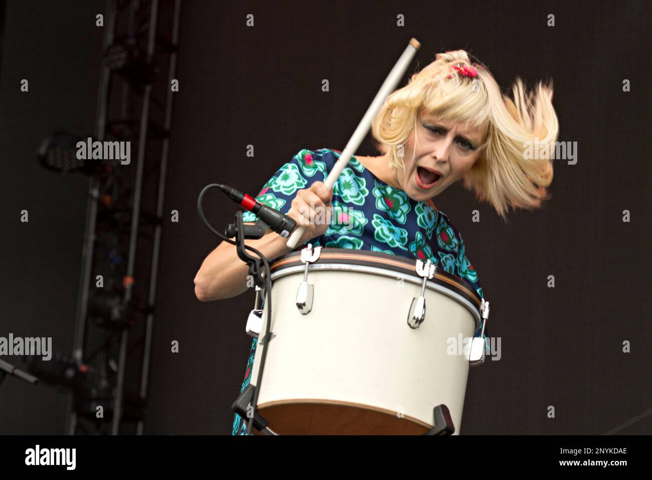 Holly Laessig of Lucius performs during the Forecastle Music Festival ...