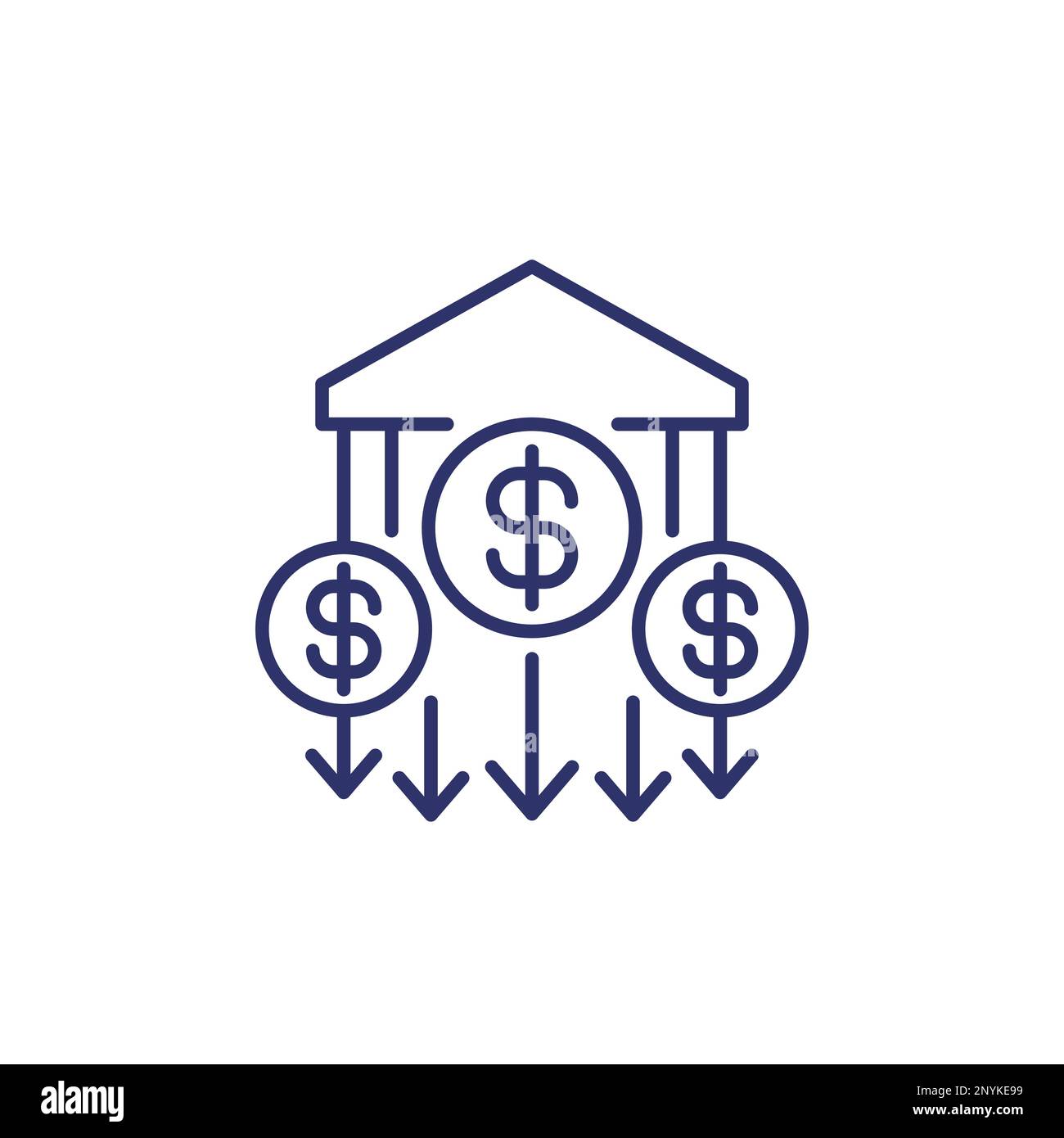 bank deposits drain line icon on white Stock Vector Image & Art - Alamy