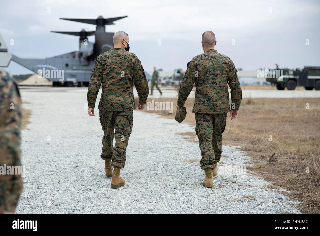 U.S. Marine Corps Brig. Gen. Andrew M. Niebel, left, commanding general ...
