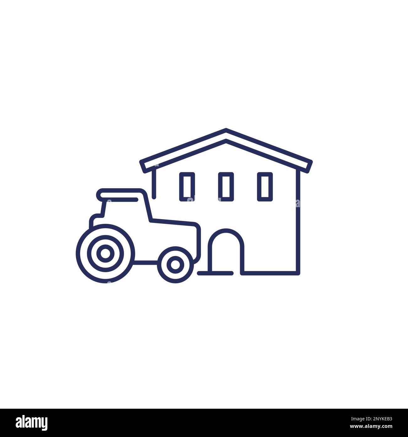 Tractor barn farm line Cut Out Stock Images & Pictures - Alamy