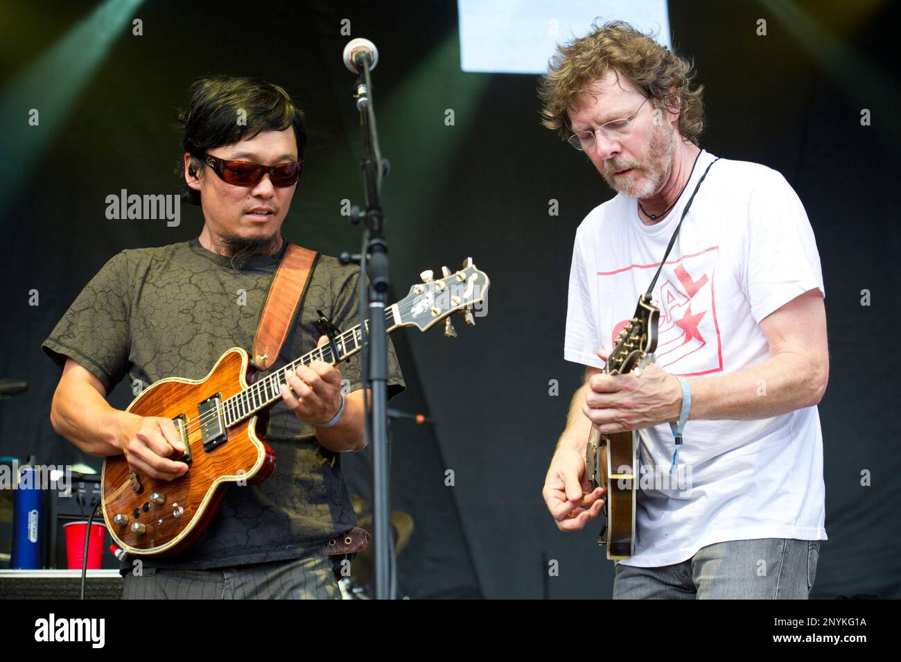 Sam Bush and Michael Kang of The Forecastle Incident perform during the ...