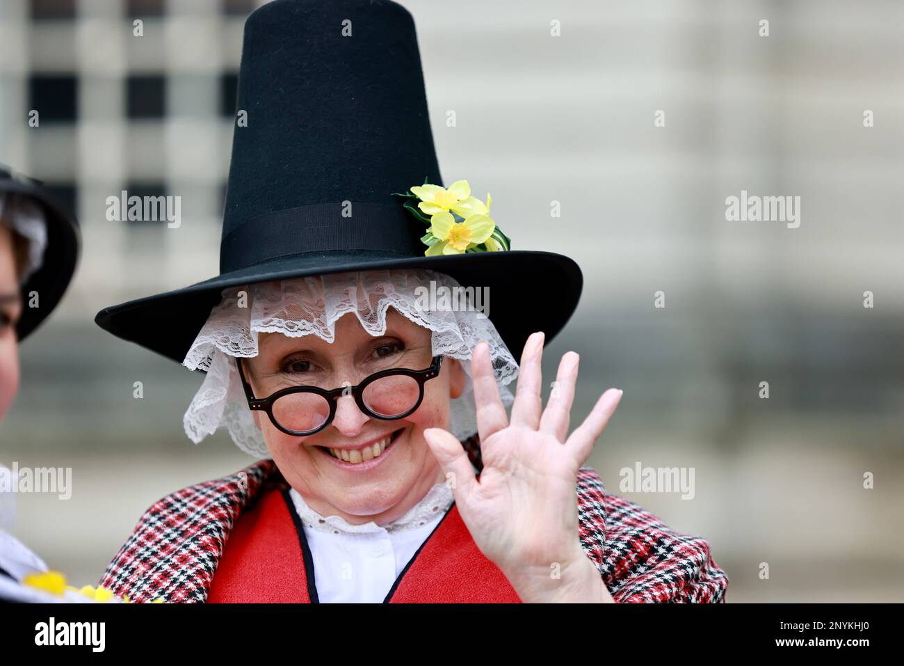 A participant seen wearing daffodil decorations during St David's Day ...