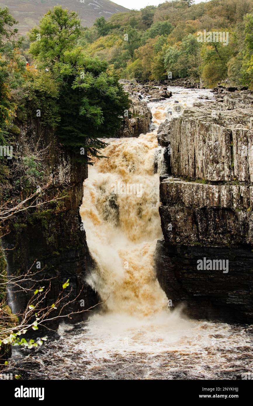 High Force waterfall on the River Tees, images taken from the left bank ...