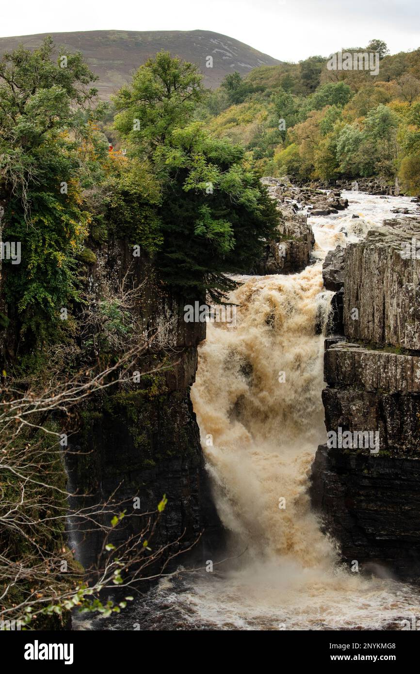 High Force waterfall on the River Tees, images taken from the left bank ...