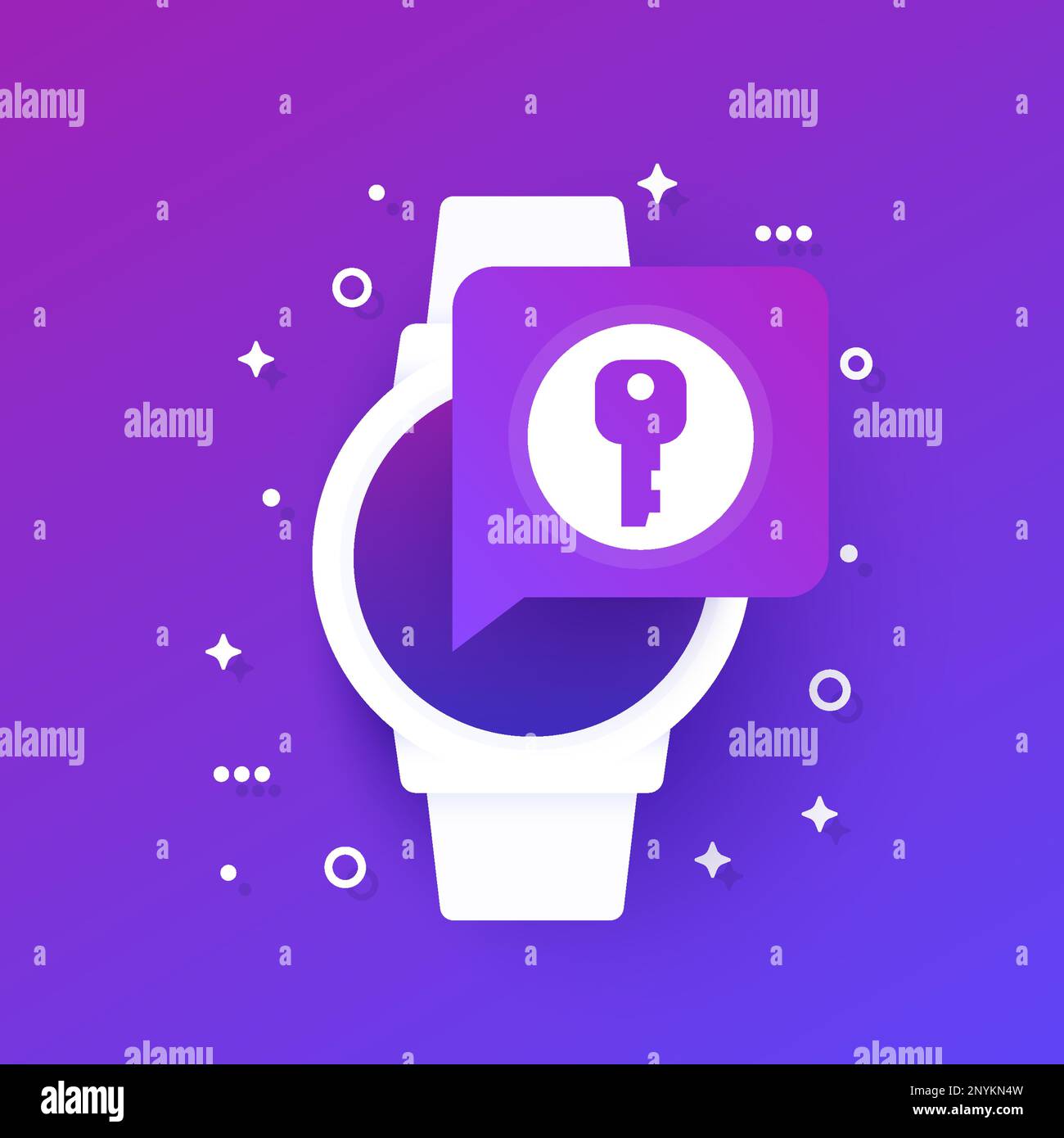 Open with smart watch, key on the screen Stock Vector Image & Art - Alamy