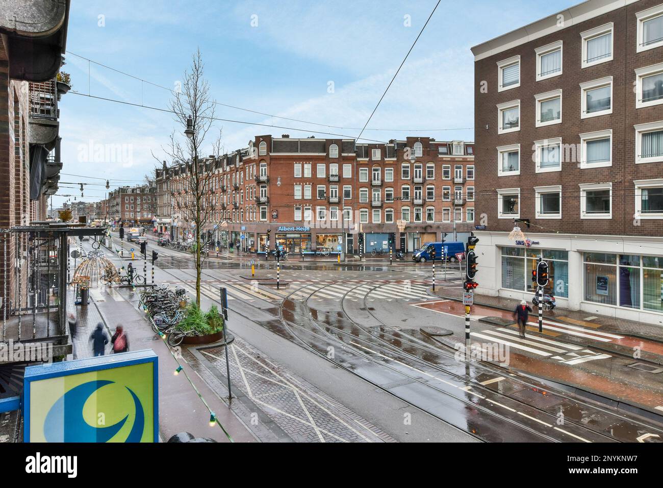 Amsterdam, Netherlands - 10 April, 2021: a city street with people ...