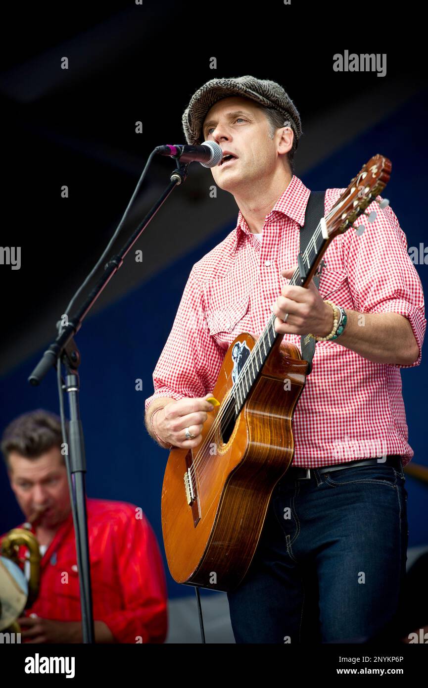 Joey Burns of Calexico performs during the New Orleans Jazz & Heritage ...
