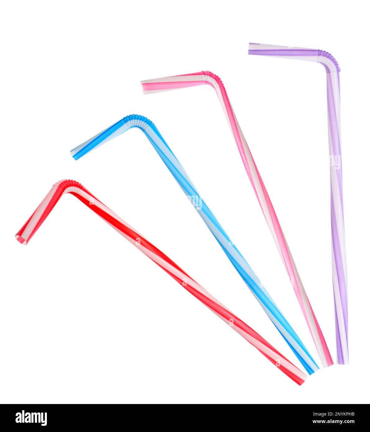 Set with different straws for drinks on white background Stock Photo ...