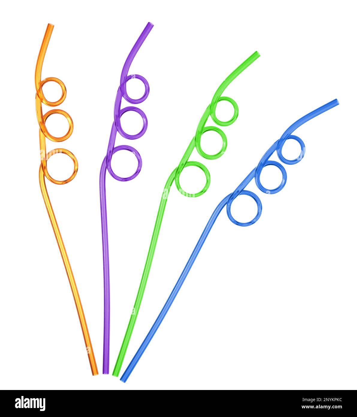 Set with different straws for drinks on white background Stock Photo ...