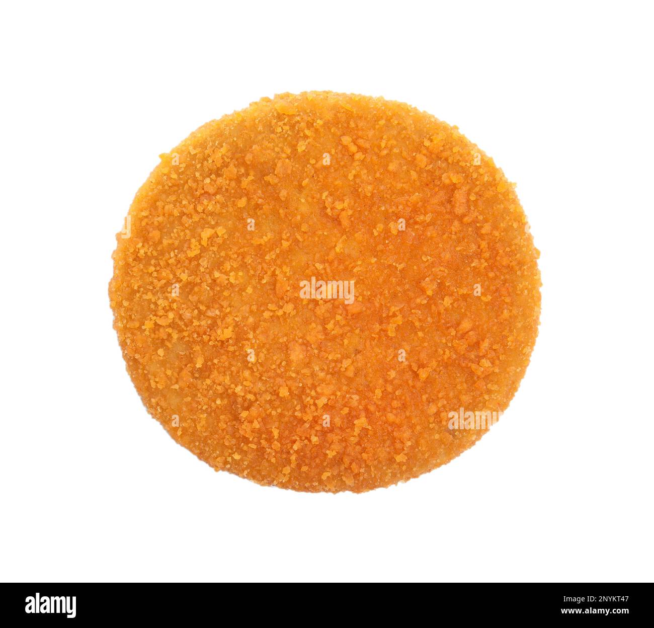 Delicious fried breaded cutlet isolated on white, top view Stock Photo ...