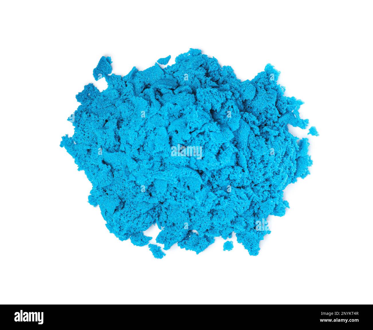 Pile of blue kinetic sand on white background, top view Stock Photo - Alamy